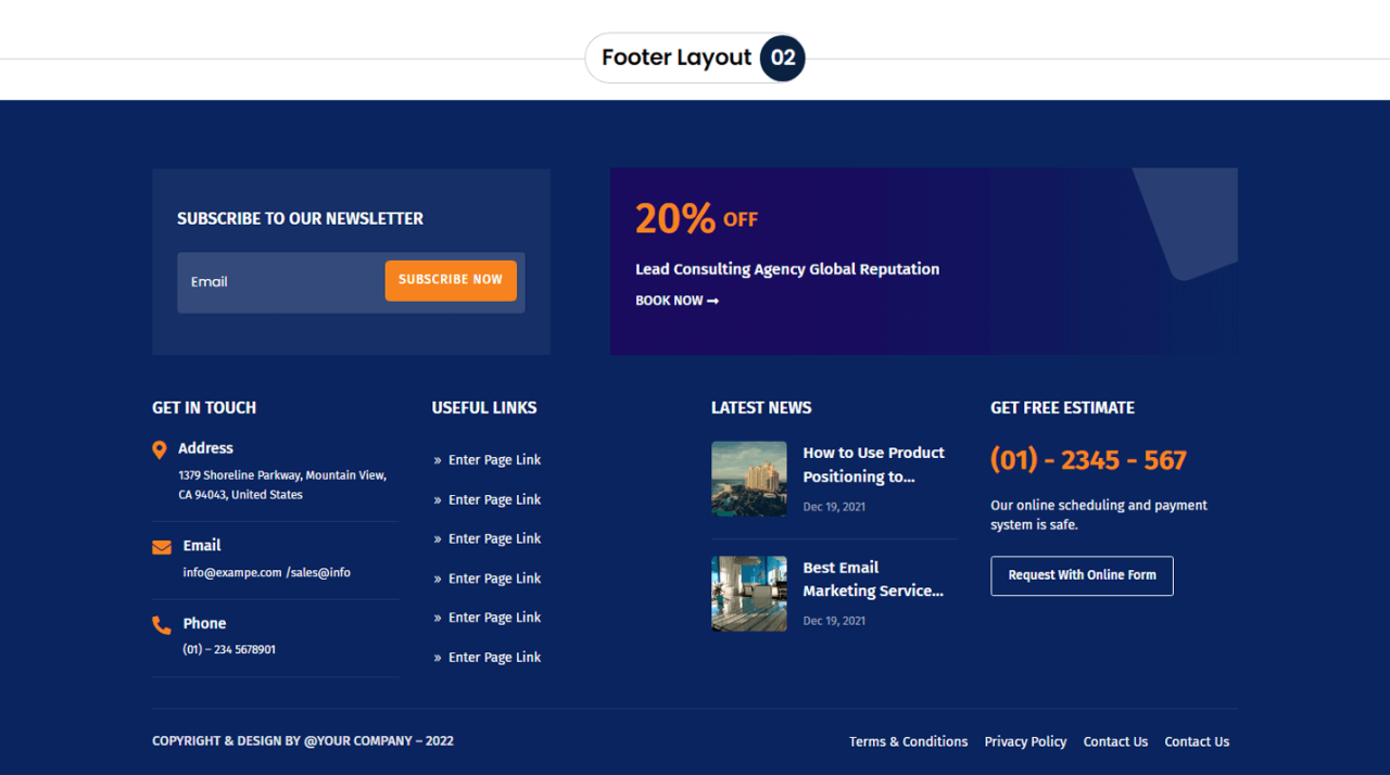 Divi Footer Layouts Bundle - Divi Layouts Demos