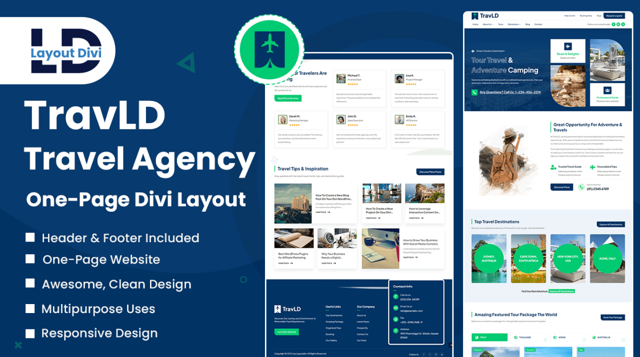 Divi Infinite | Multi-Category Layout Pack - Divi Layouts Demos